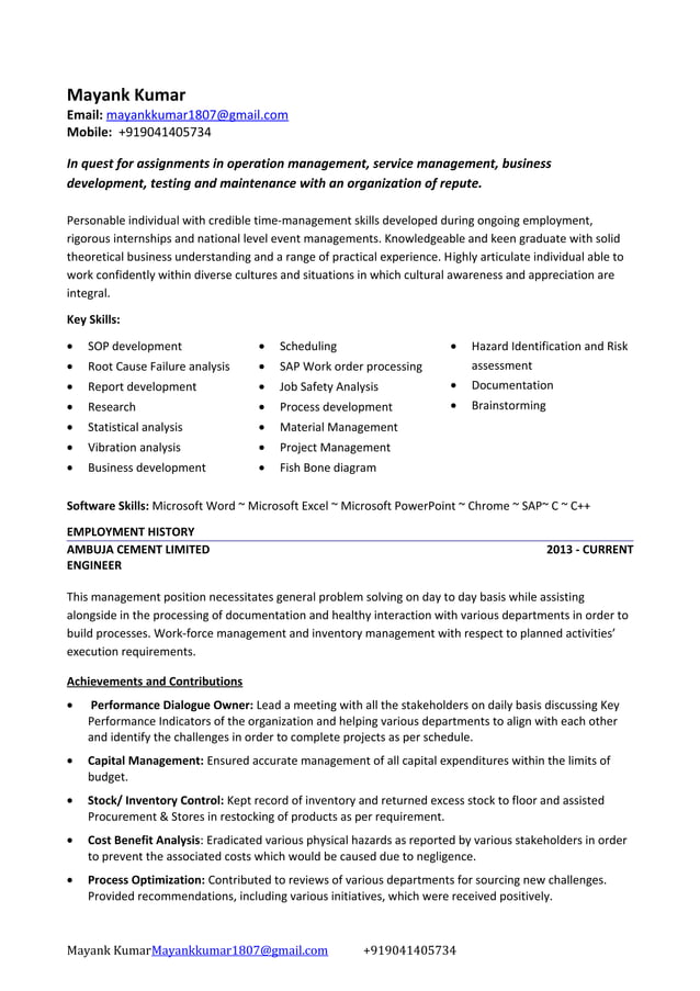 Mayank Resume | PDF