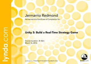 Unity5_BuildaReal-TimeStrategyGame_CertificateOfCompletion | PPT