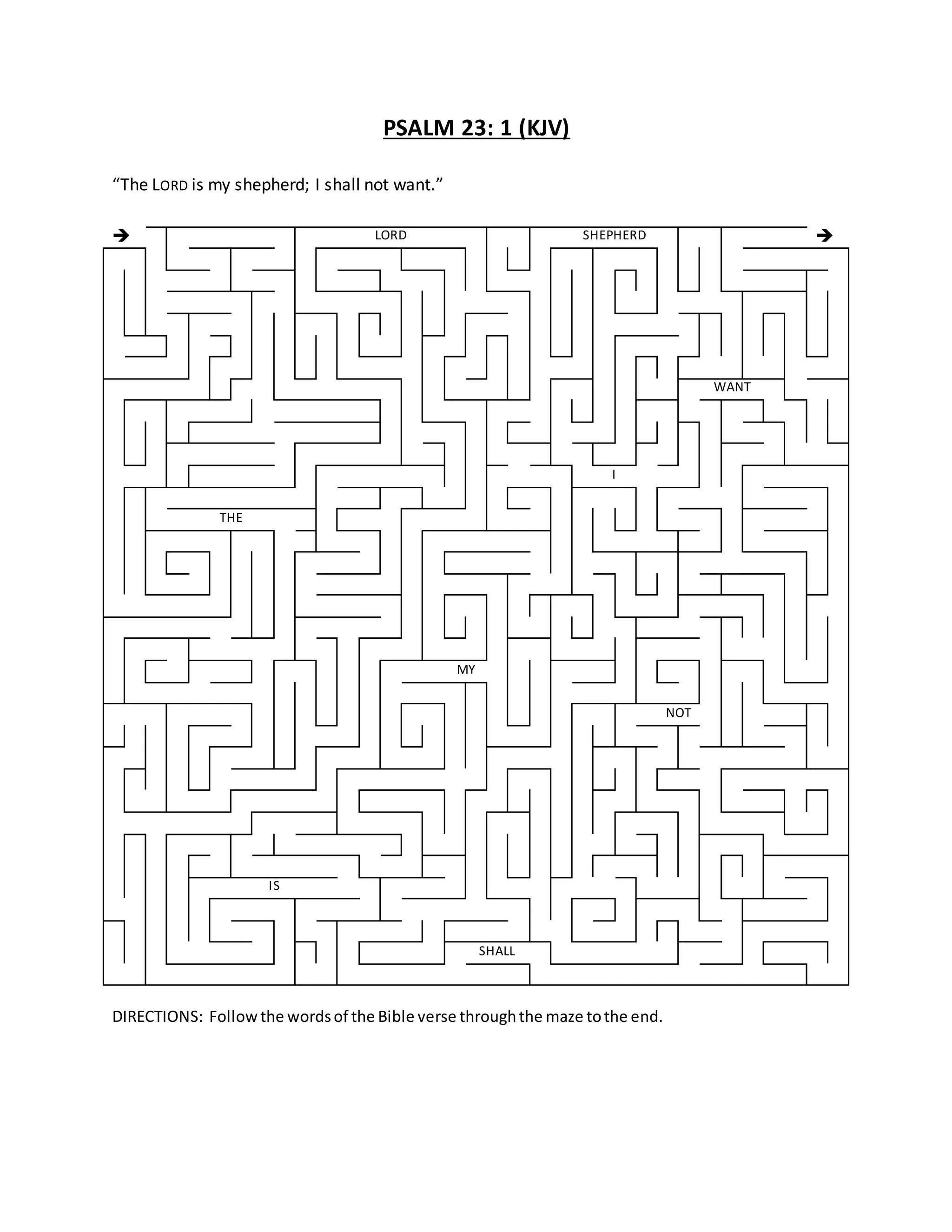 PSALM 23-1 MAZE | DOCX