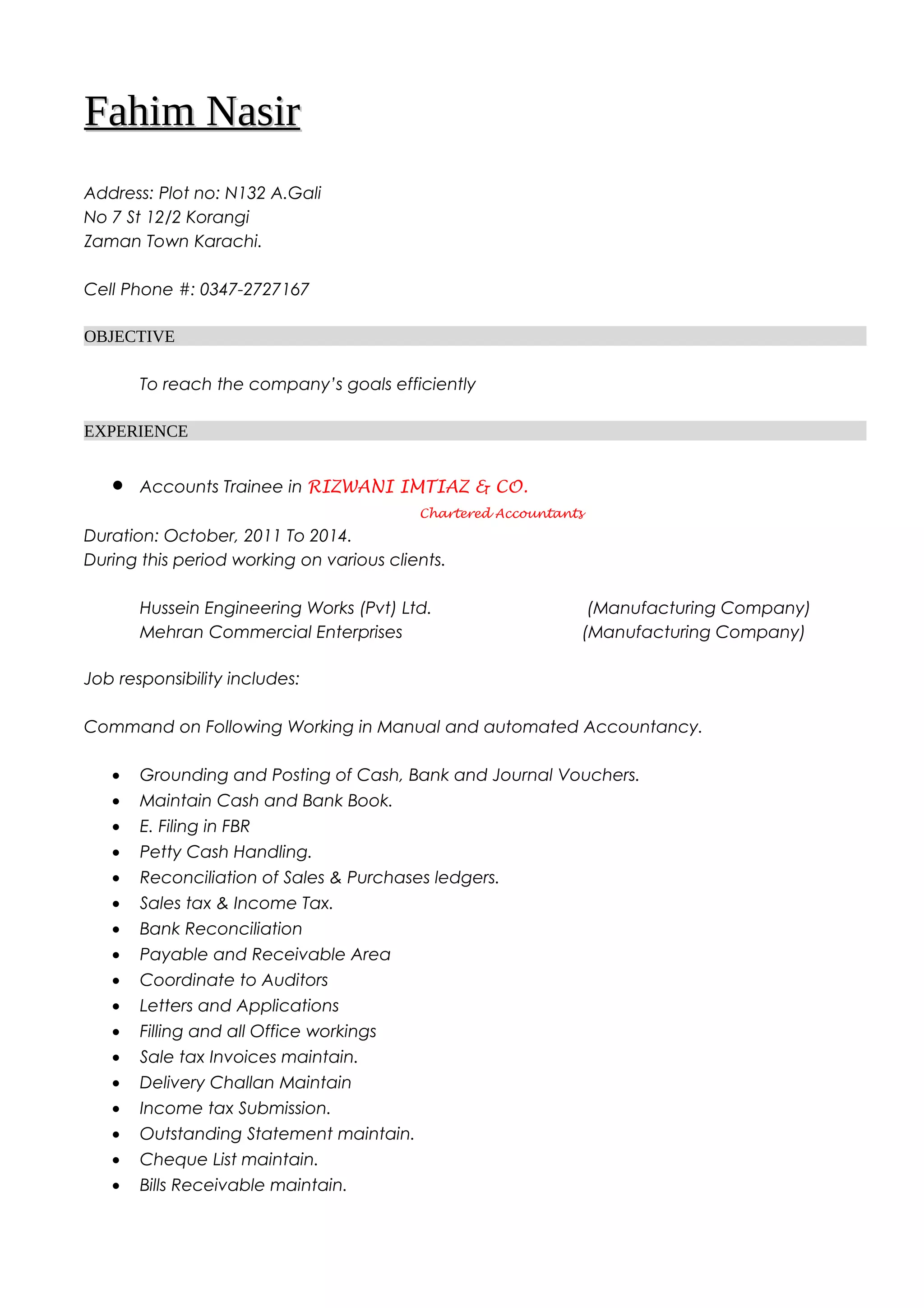 Fahim Cv | PDF