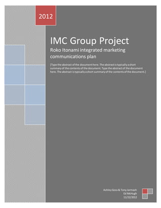 IMC Project | PDF