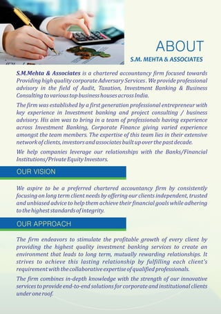 S. M. Mehta & Associates - Profile | PDF