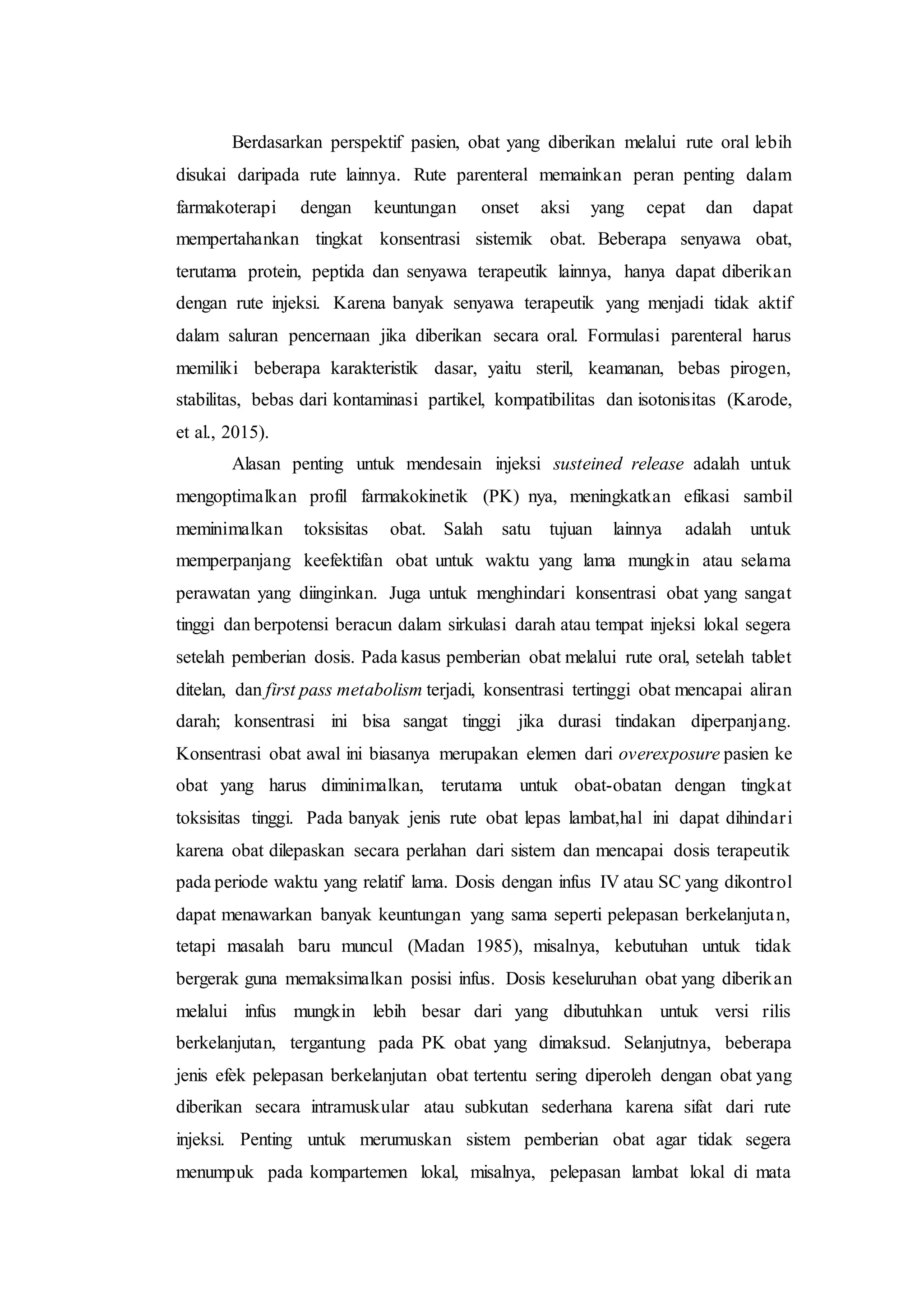 Pemberian Obat Rute Parenteral dan Desain Injeksi Susteined Release | DOCX