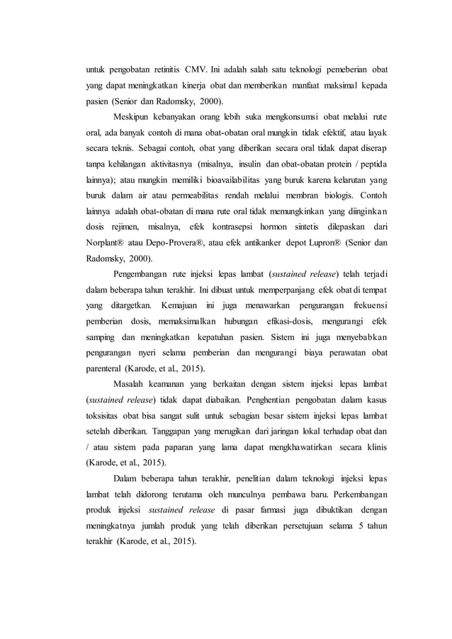 Pemberian Obat Rute Parenteral dan Desain Injeksi Susteined Release | DOCX