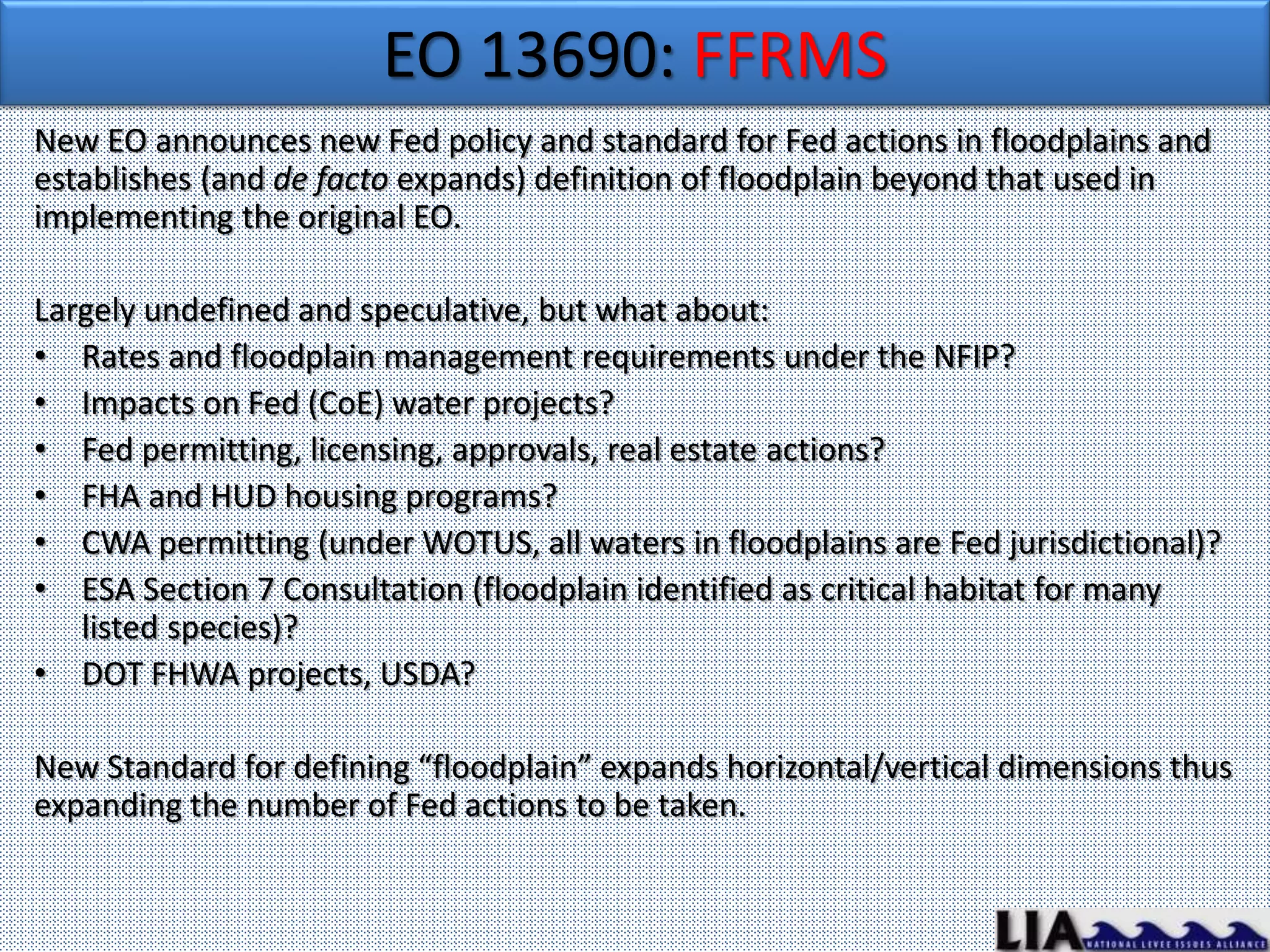 National Floodplain Policy: FFRMS | PPTX