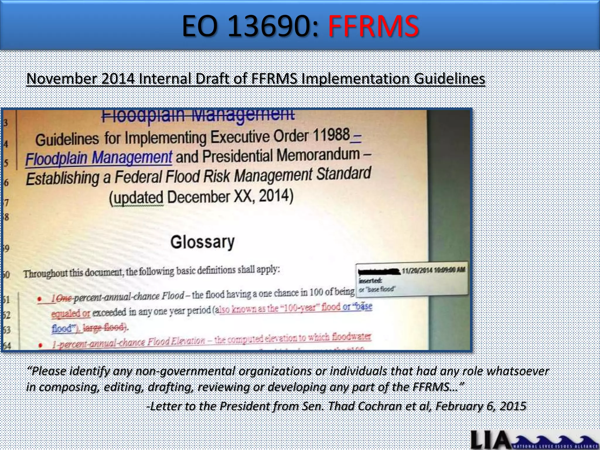 National Floodplain Policy: FFRMS | PPTX