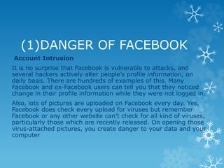 1) Danger of facebook | PPT