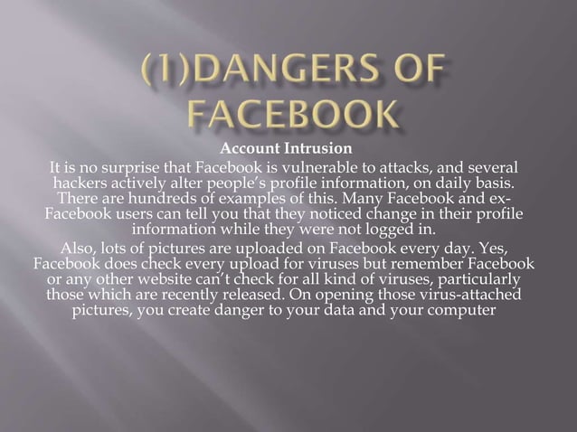 1)danger of facebook | PPT