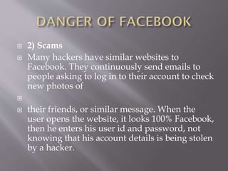 1)danger of facebook | PPTX | Internet | Computing