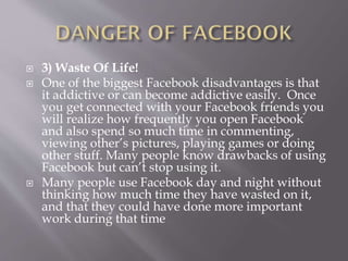 1)danger of facebook | PPTX | Internet | Computing