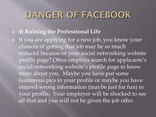 1)danger of facebook | PPTX | Internet | Computing