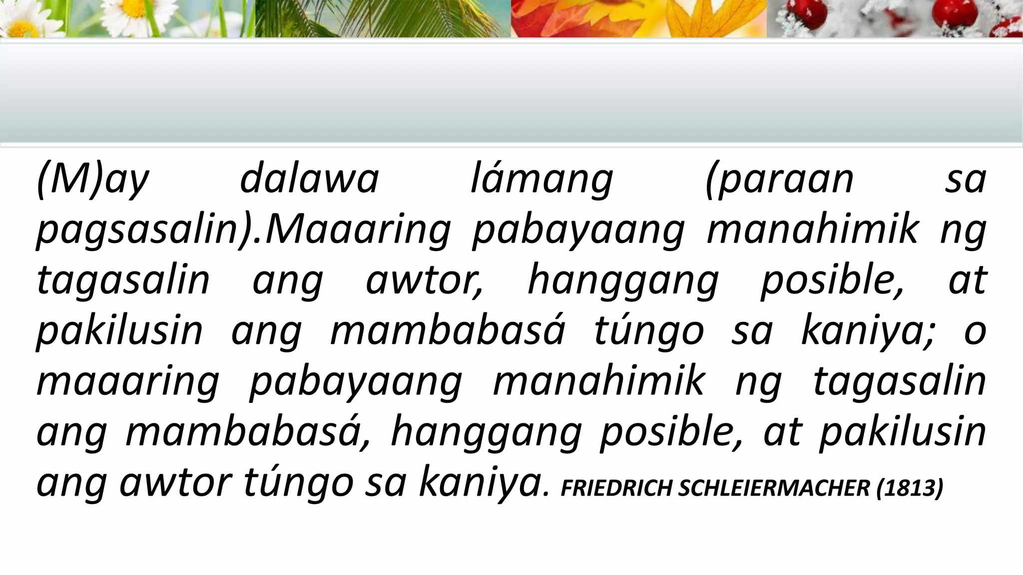 ang wika ng pagsasalin | PPTX