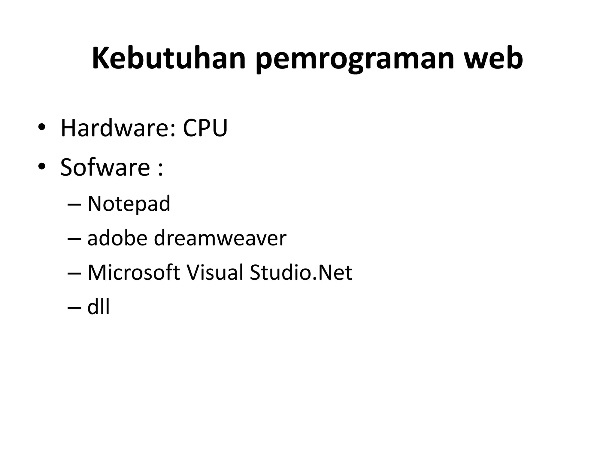 1) dasar dasar programan web | PPT