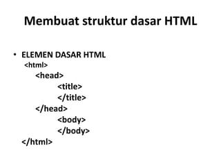 1) dasar dasar programan web | PPT