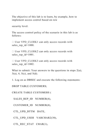1 Database Security Lab 2 – Virtual Private Database.docx