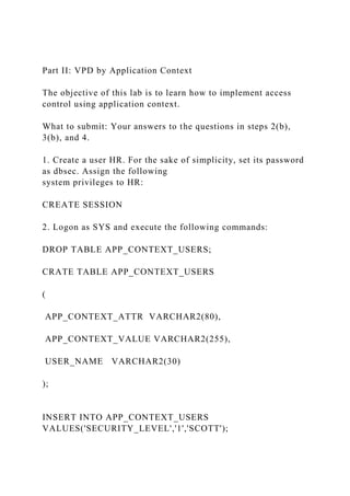 1 Database Security Lab 2 – Virtual Private Database.docx