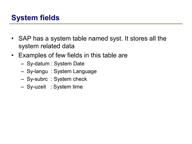 Sap Abap Data Dictionary Ppt
