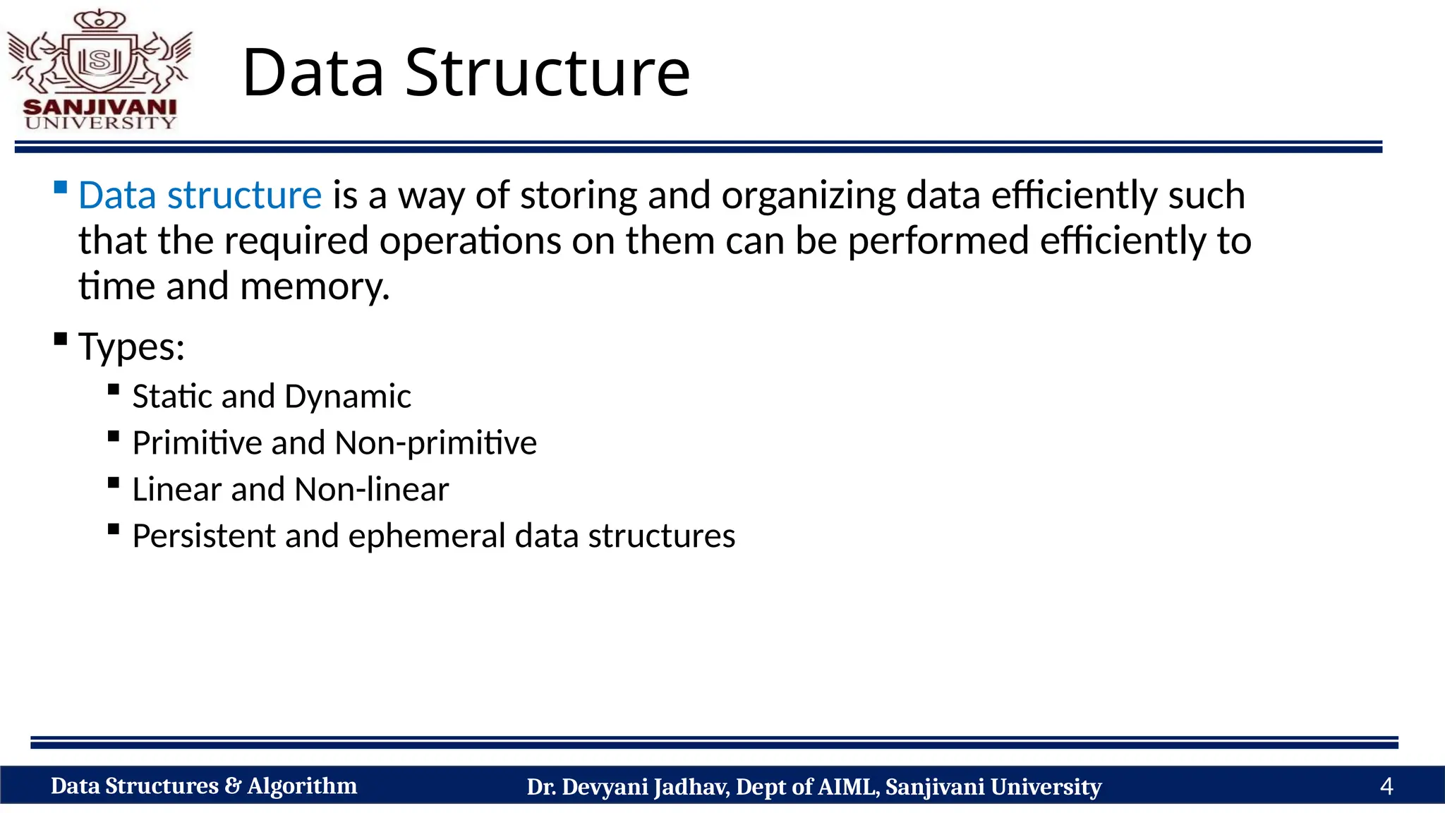 Classification of Data Structure: Primitive Vs Non Primitive, Static Vs ...