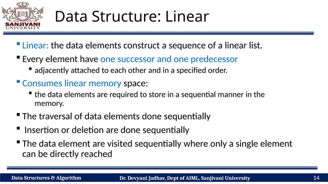 Classification of Data Structure: Primitive Vs Non Primitive, Static Vs Daynamic | PPSX