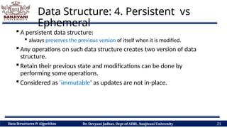 Classification of Data Structure: Primitive Vs Non Primitive, Static Vs Daynamic | PPSX