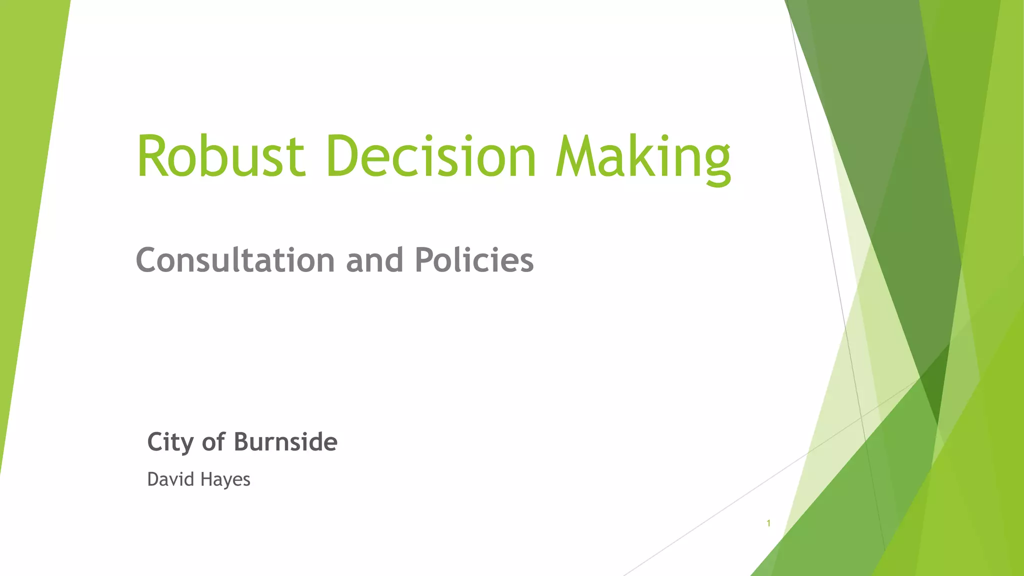David Hayes - Robust decision making | PPTX