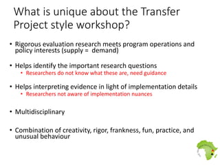 Sixth Transfer Project Workshop Overview | PPT