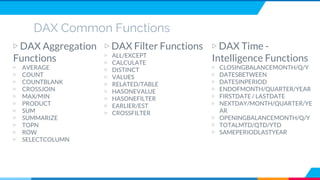 Data Analysis Expressions (DAX) Training | PPTX