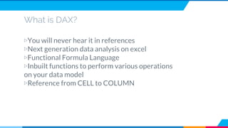Data Analysis Expressions (DAX) Training | PPTX