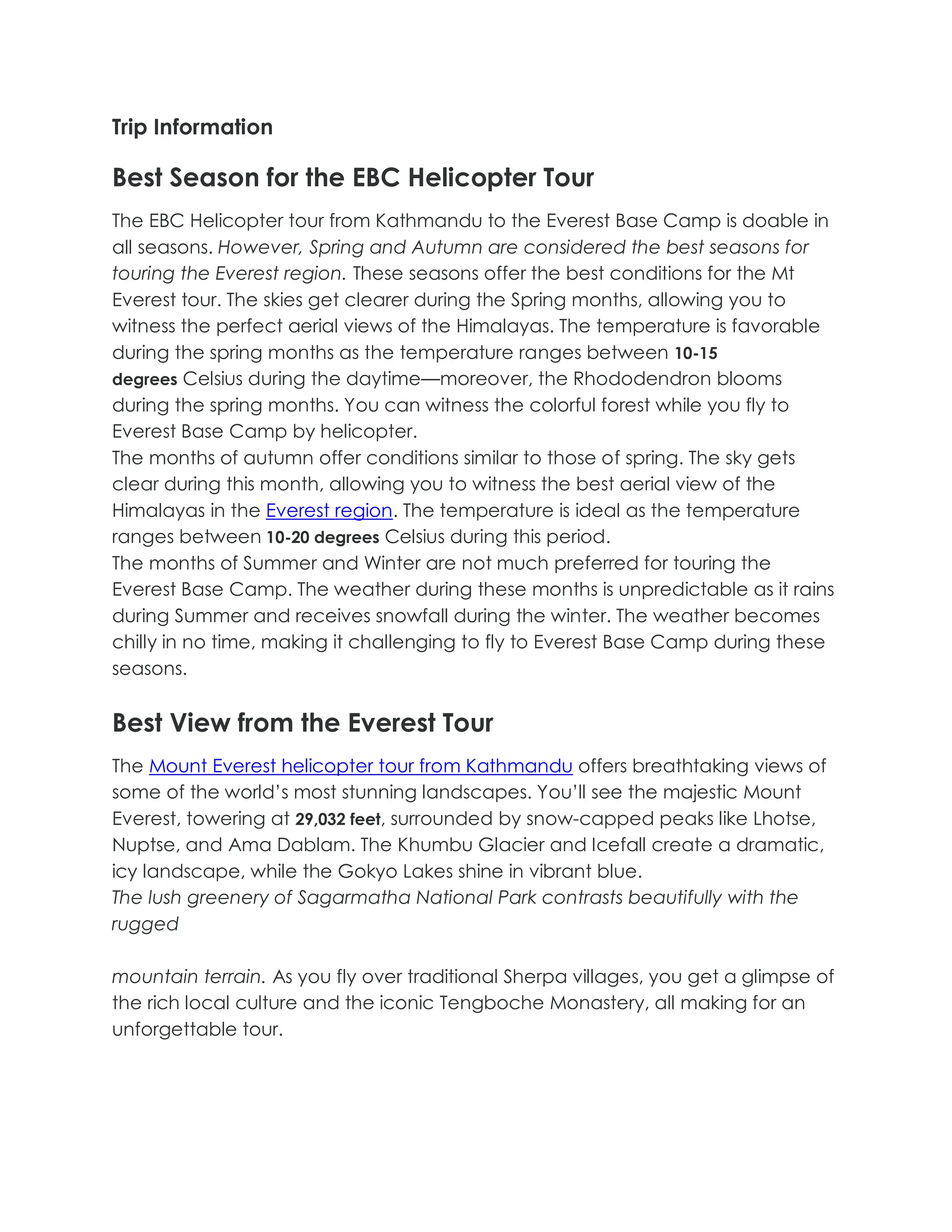 Experience 1 Day Mount Everest Helicopter Tour | PDF