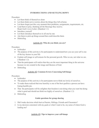 1 day recollection module | DOCX