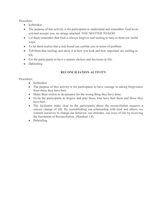 1 day recollection module | DOCX