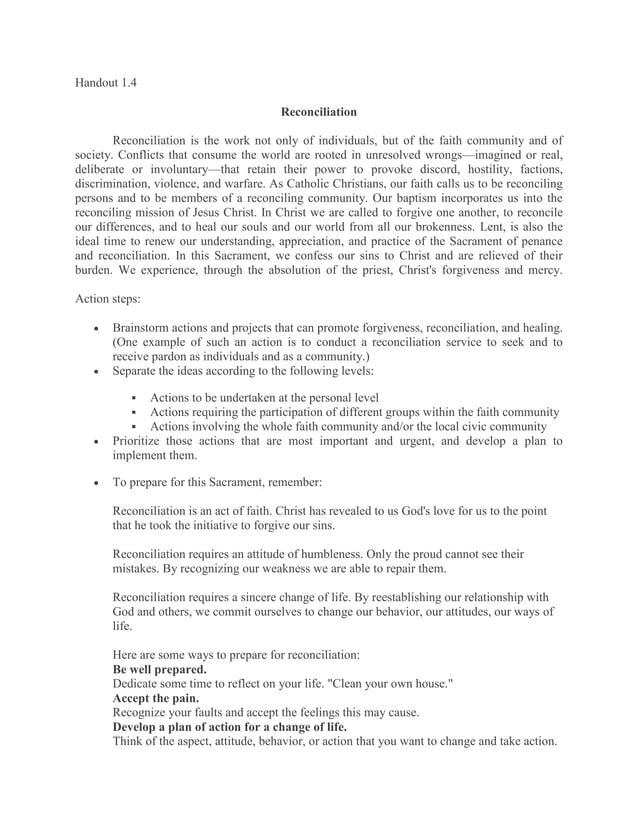 1 day recollection module | DOCX | Christianity | Religion & Spirituality