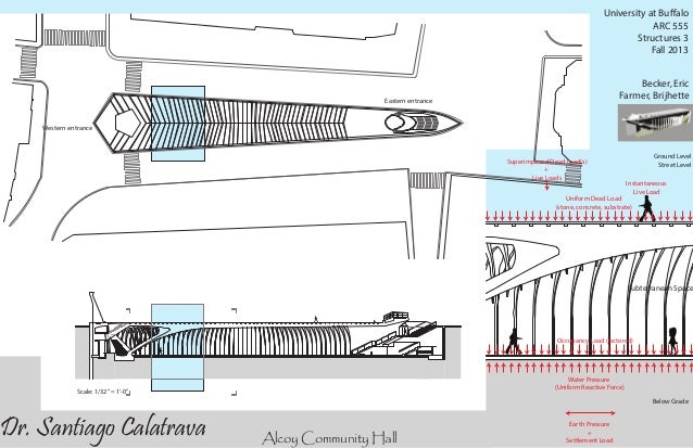 EdB UB ARC 555 Alcoy Community Hall 11 x 17 Structure + Forces week 4