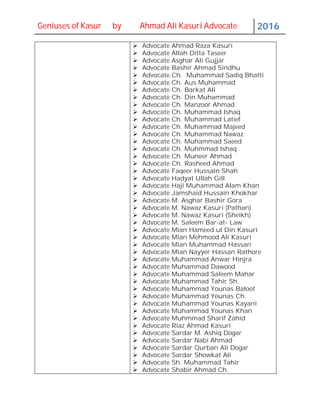District Bar Association (DBA) Kasur by Ahmad Ali Kasuri Advocate | PDF