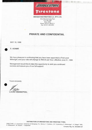 Bridgestone Certificates | PDF