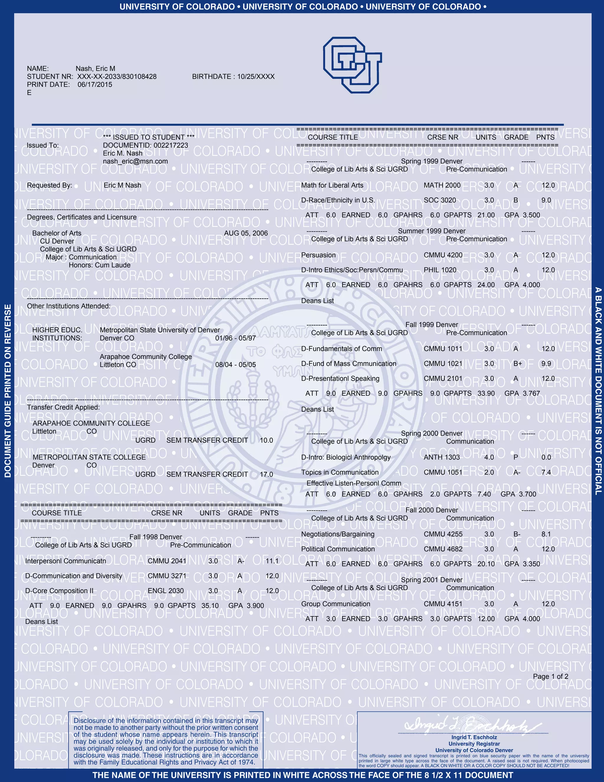 6969305_OfficialPDFTranscript | PDF
