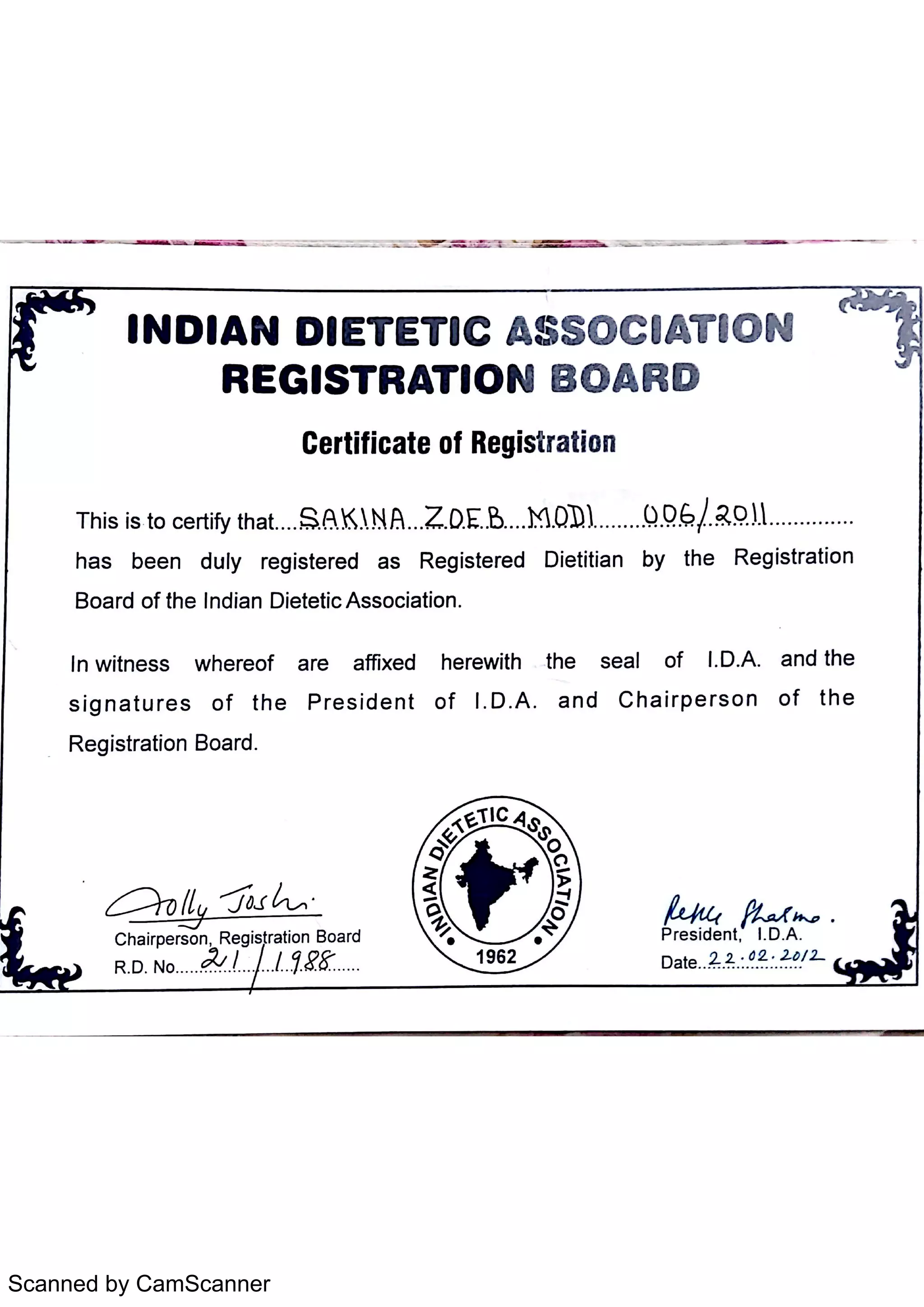 r.d certificate | PDF