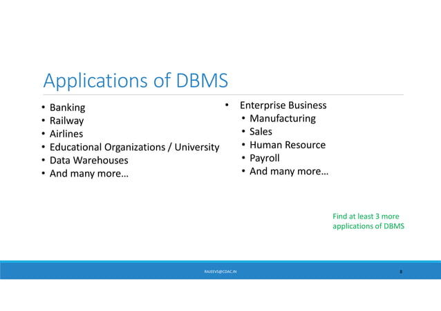 Dbms And Data Models In Introduction Pdf Databases Computer Software And Applications