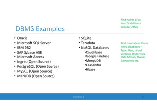 DBMS & Data Models - In Introduction | PDF