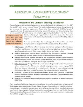 Agricultural Community Development Framework | PDF