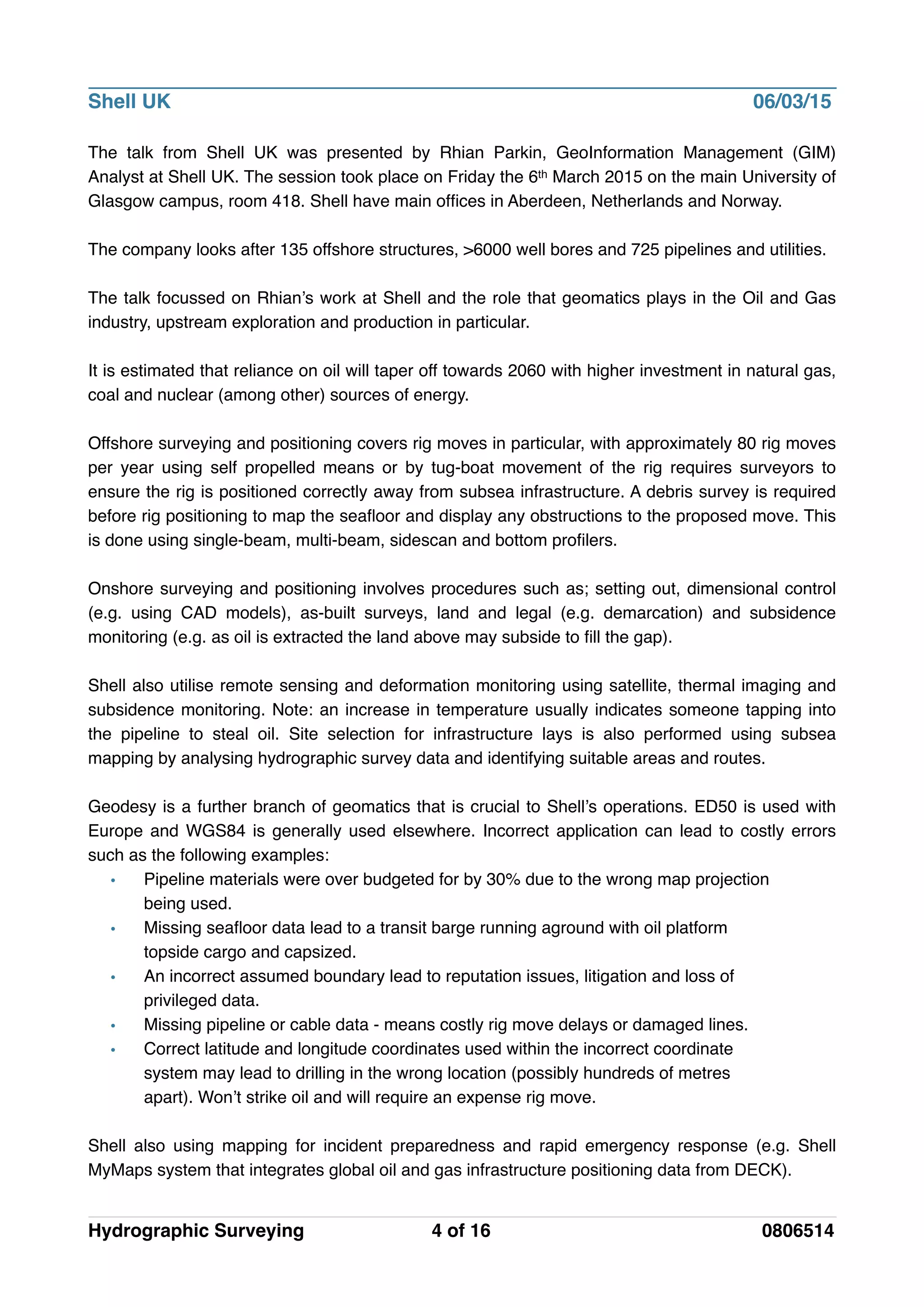 A log book of Hydrographic Survey presentations | PDF