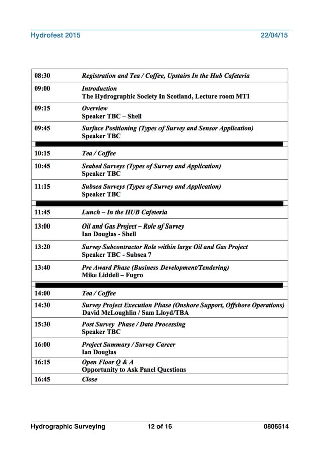 A log book of Hydrographic Survey presentations | PDF