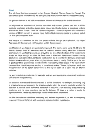 A log book of Hydrographic Survey presentations | PDF