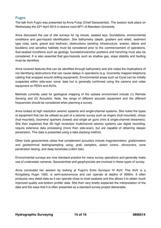 A log book of Hydrographic Survey presentations | PDF