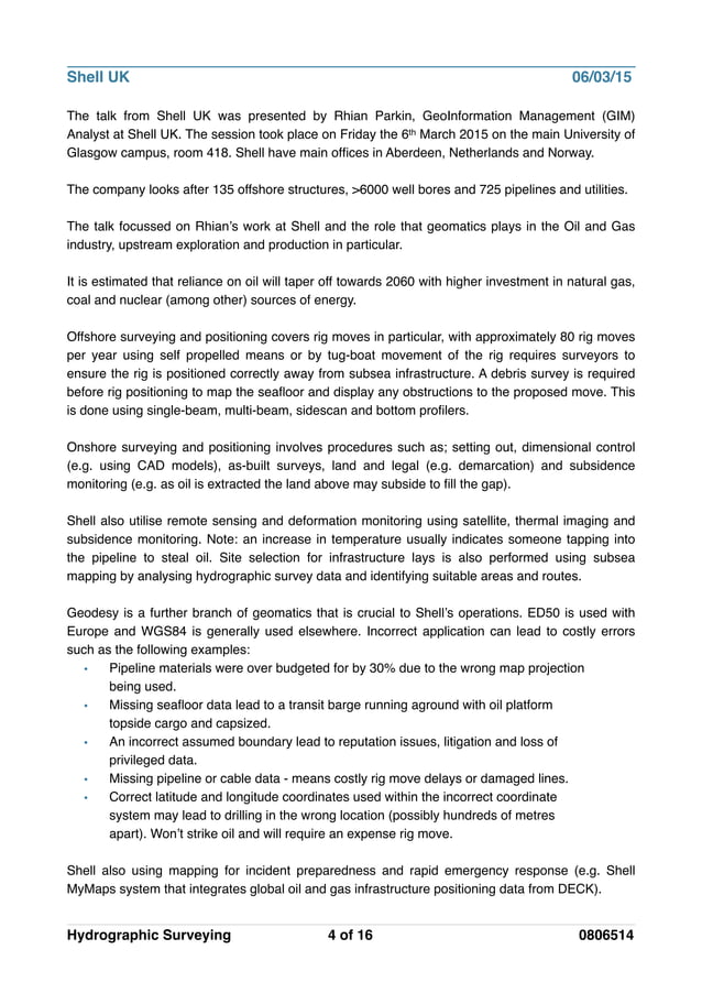 A log book of Hydrographic Survey presentations | PDF