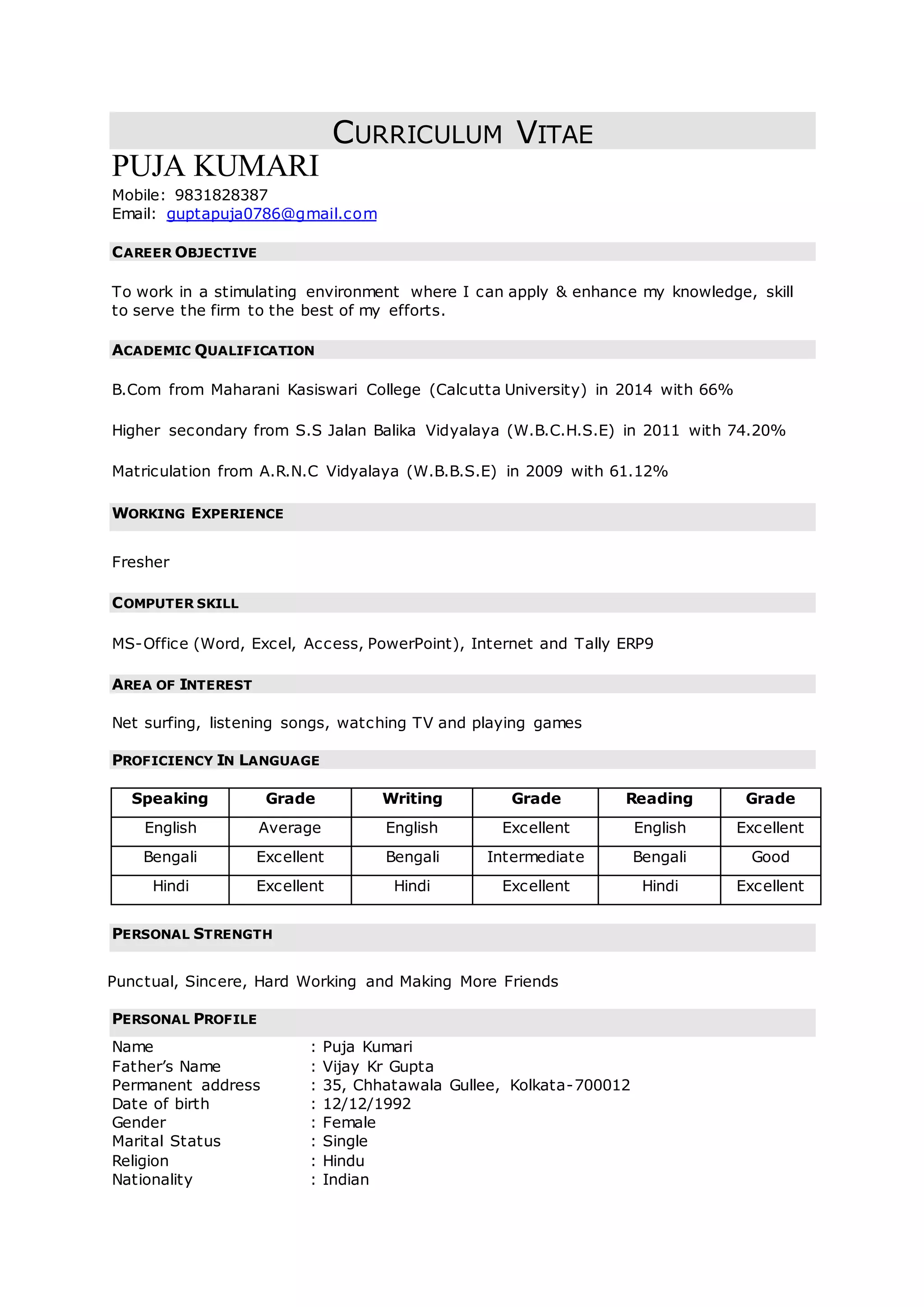 CURRICULUM VITAE | DOCX | Education