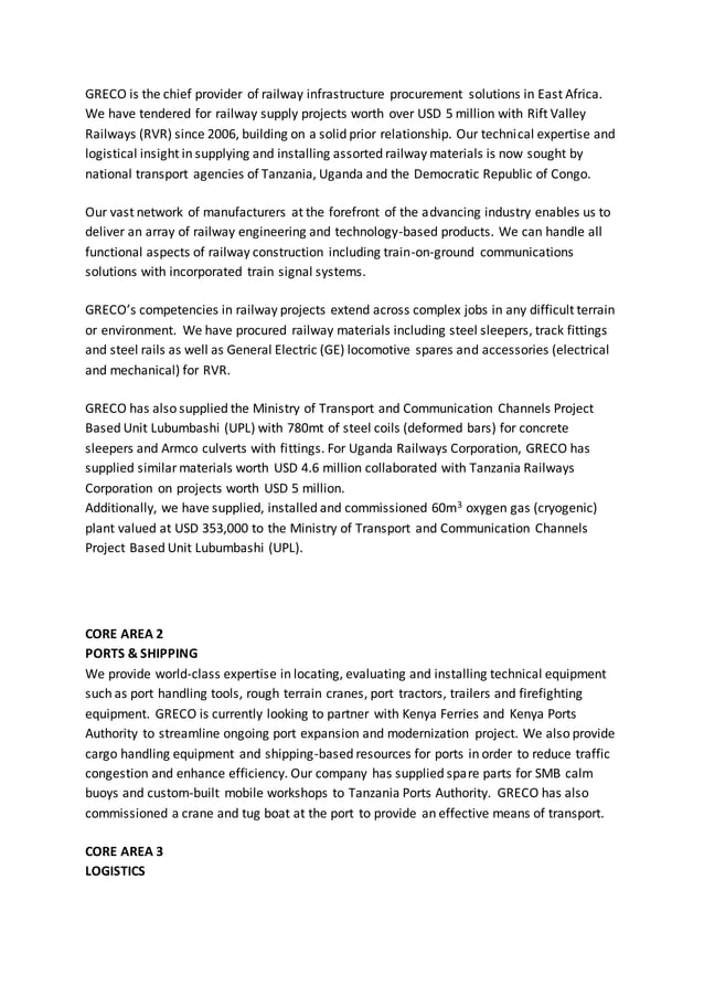 Greco International-Company Profile | PDF