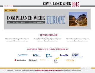complianceweek2015_agenda_brochure | PPT