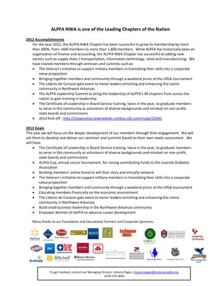about ALPFA NWA | PDF | Business | Business and Finance