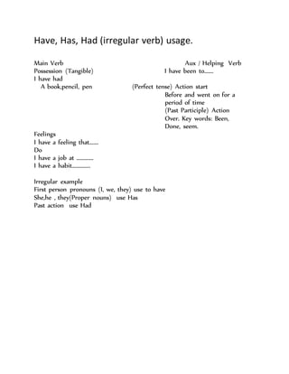 Have,Has, and Had | PDF